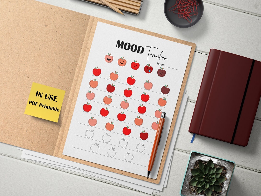 Mood Tracker Planner bundle of 2 Printable PDF Apple & Halloween ...