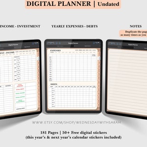 Undated Digital Planner iPad Planner PDF Planner Work With Goodnotes ...
