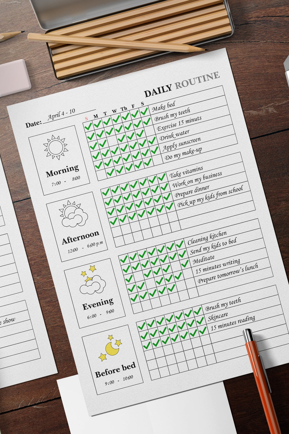 Daily & Weekly Routine To-dos Priority List A4, A5, Letter Printables ...