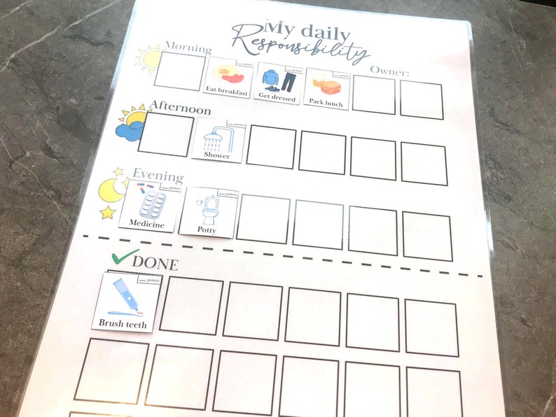 Responsibility Chores Charts POINT-BASED Printables PDF for Kids and ...