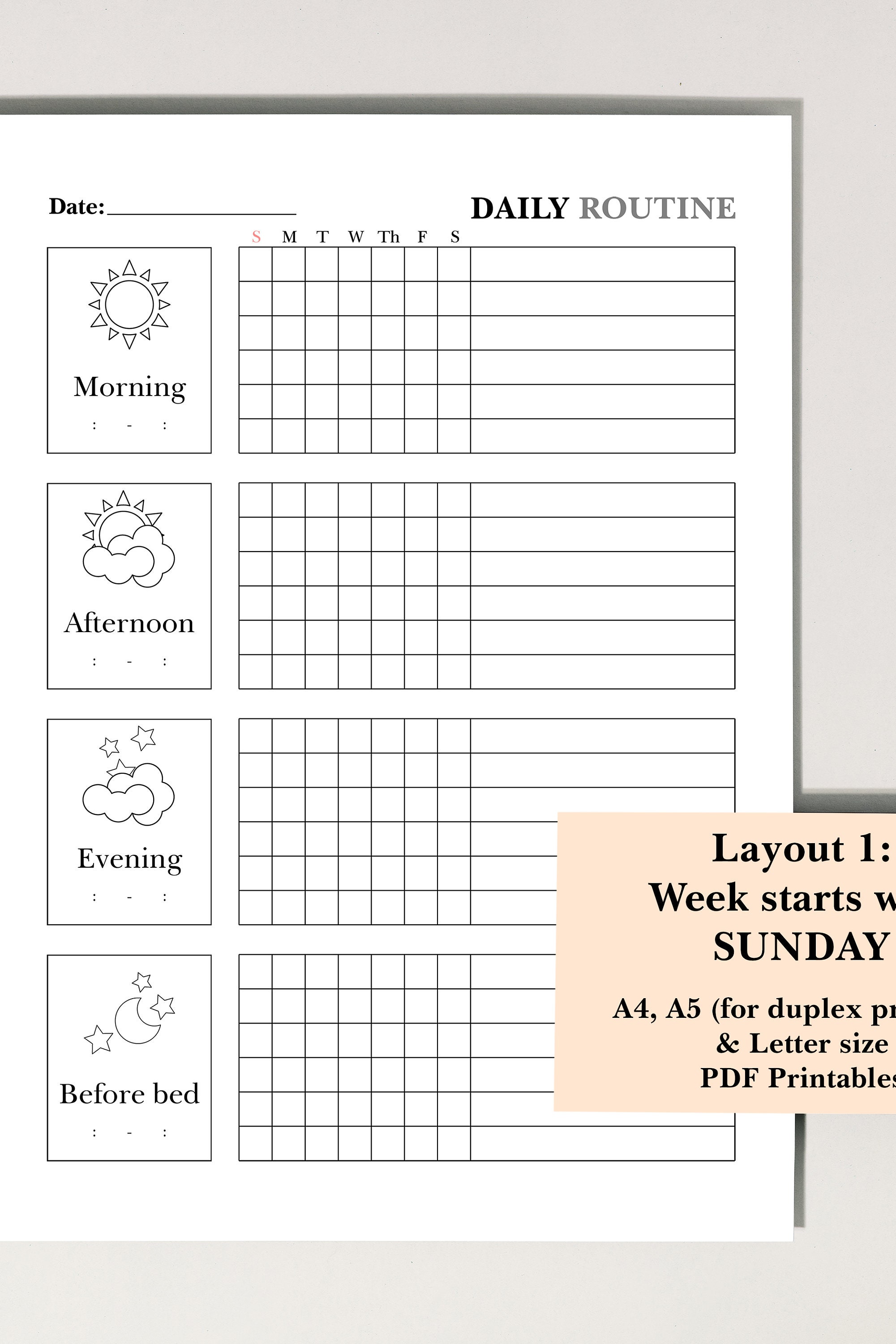 Daily & Weekly Routine To-dos Priority List A4, A5, Letter Printables ...
