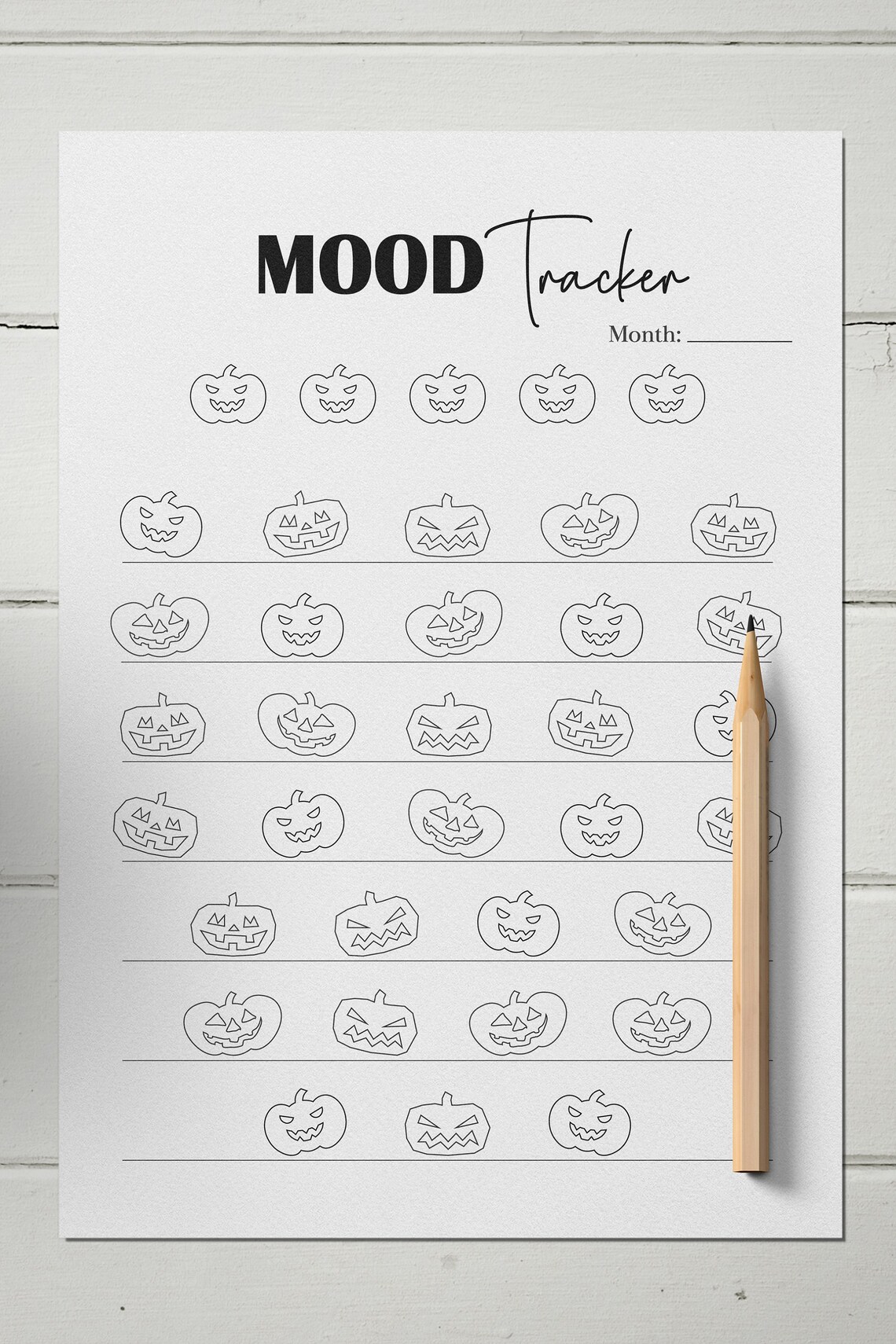 Mood Tracker Planner (bundle of 2) Printable PDF | Apple & Halloween ...