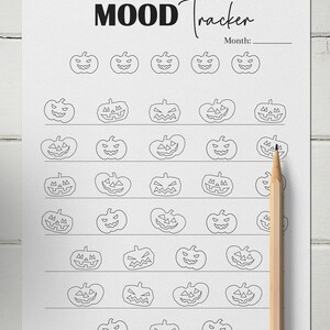 Mood Tracker Planner (bundle of 2) Printable PDF | Apple & Halloween ...