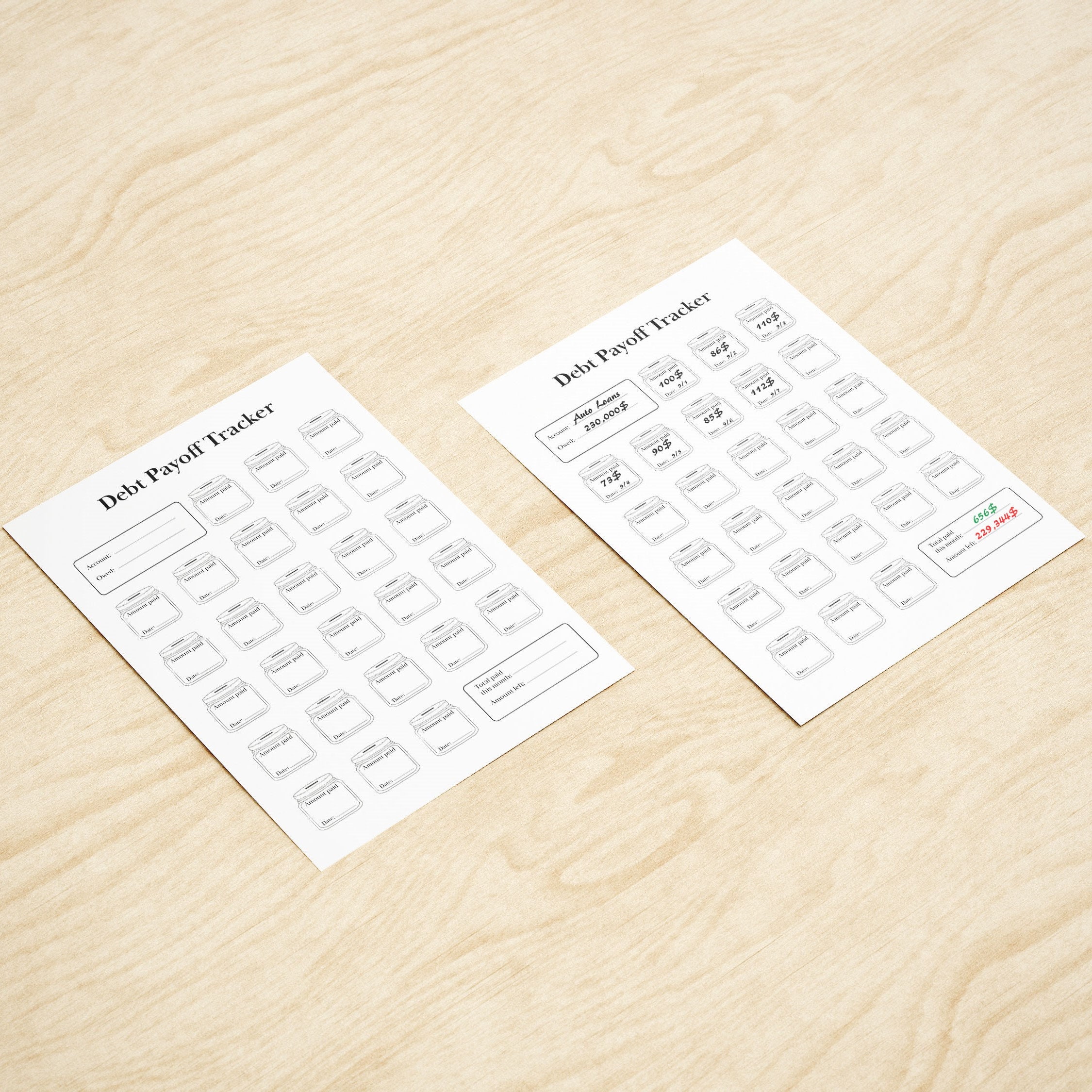 Debt Payoff Tracker Bundle (2 Versions) A4, A5, Letter PDF Printable ...