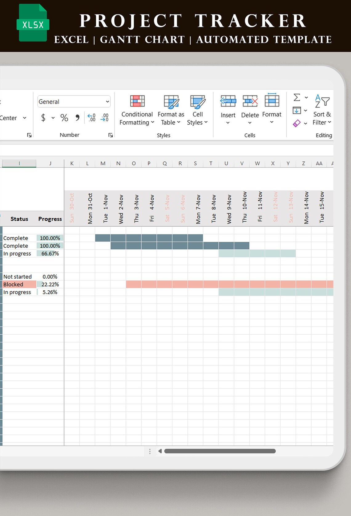 Project Planner | Project Management Progress Tracker Excel Spreadsheet ...