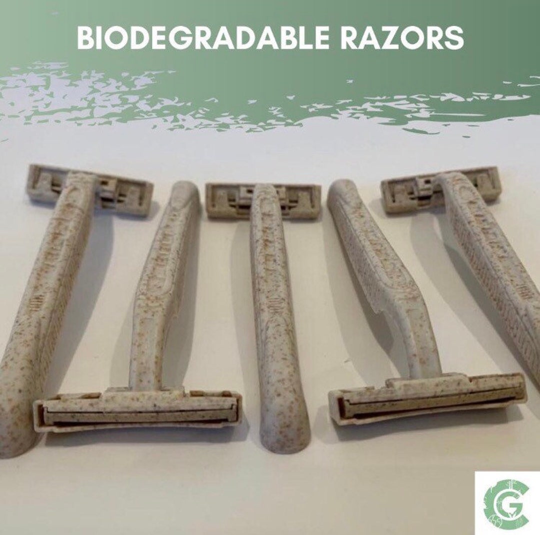 50 Biodegradable Disposable Wheat Razors, Double Blade. Mens/ Women Arm ...
