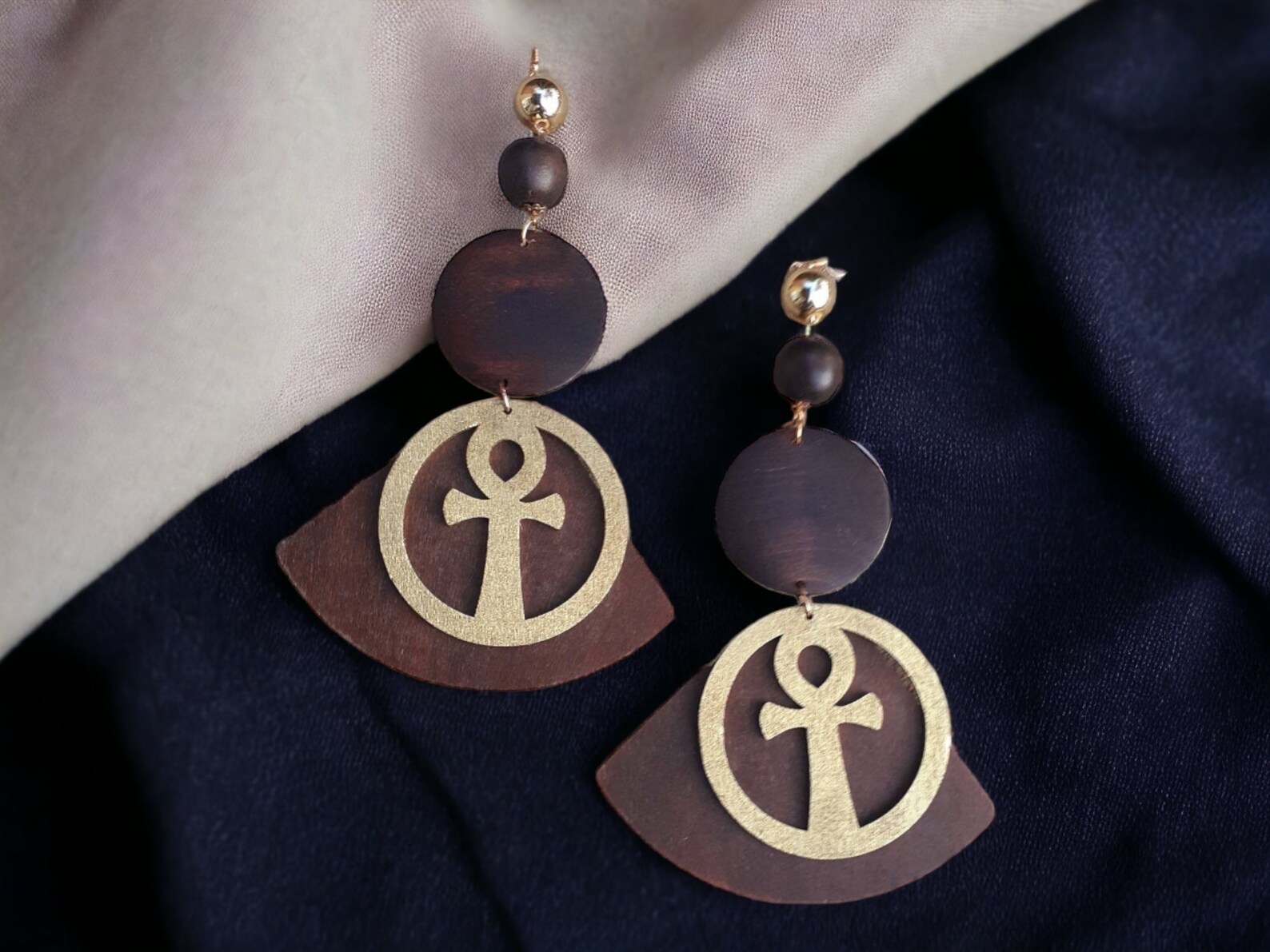 Handpainted Extra Large Abstract Ankh Earrings - Etsy
