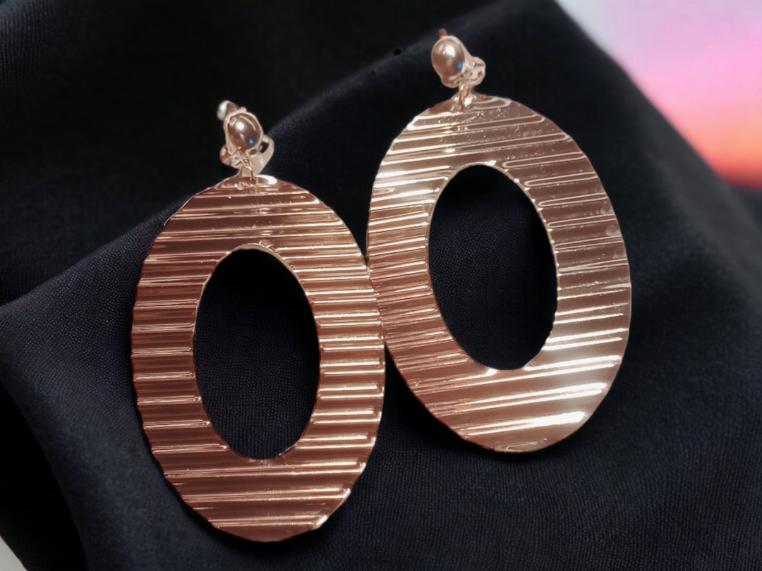Light Hammered Metal Hoop Clip on Earrings Silver - Etsy