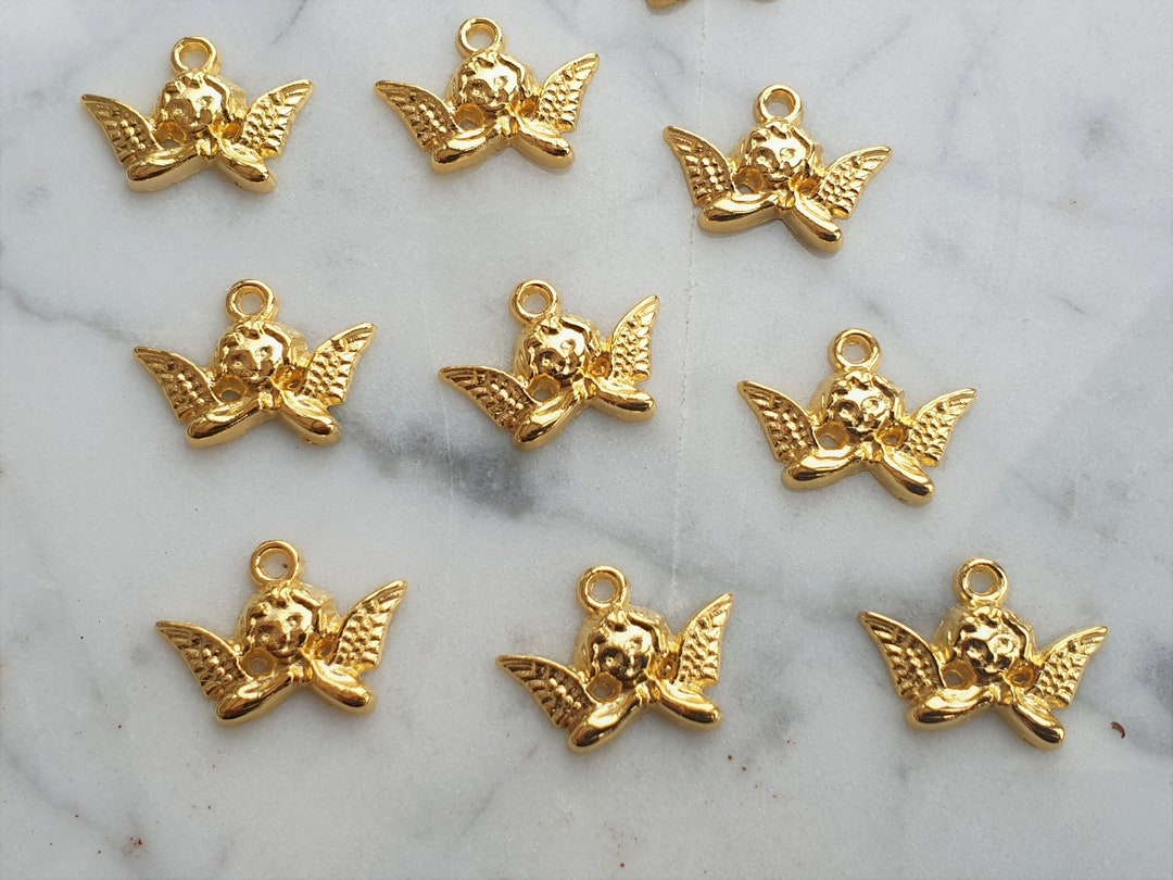 10/20/50 X Gold Cherub Charms Gold Angel Charms Angel Charms Cherub ...