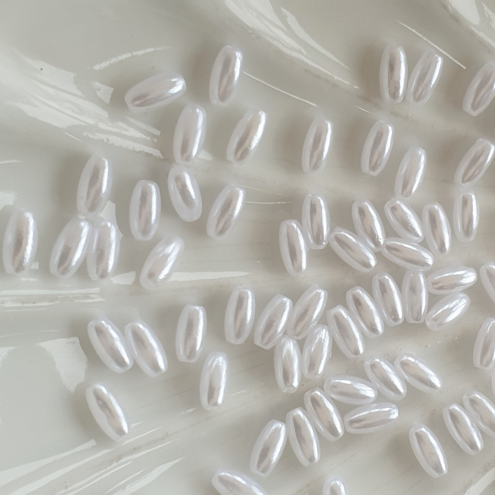 8x4mm White Rice Pearl Acrylic Beads White Faux Pearl Beads - Etsy