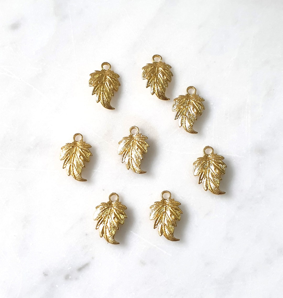 2/4/6/10 X Gold Leaf Connectors, Textured Leaf Links, Raw Brass Leaves ...