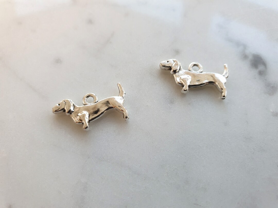 30x Sausage Dog Charms Dachshund Dog Charms, Silver Sausage Dog Charm ...