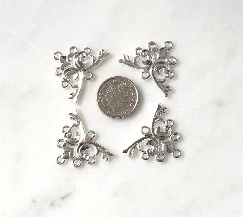 6/12/20 X Silver Chandelier Connectors, Both Sides Ornate Connectors ...
