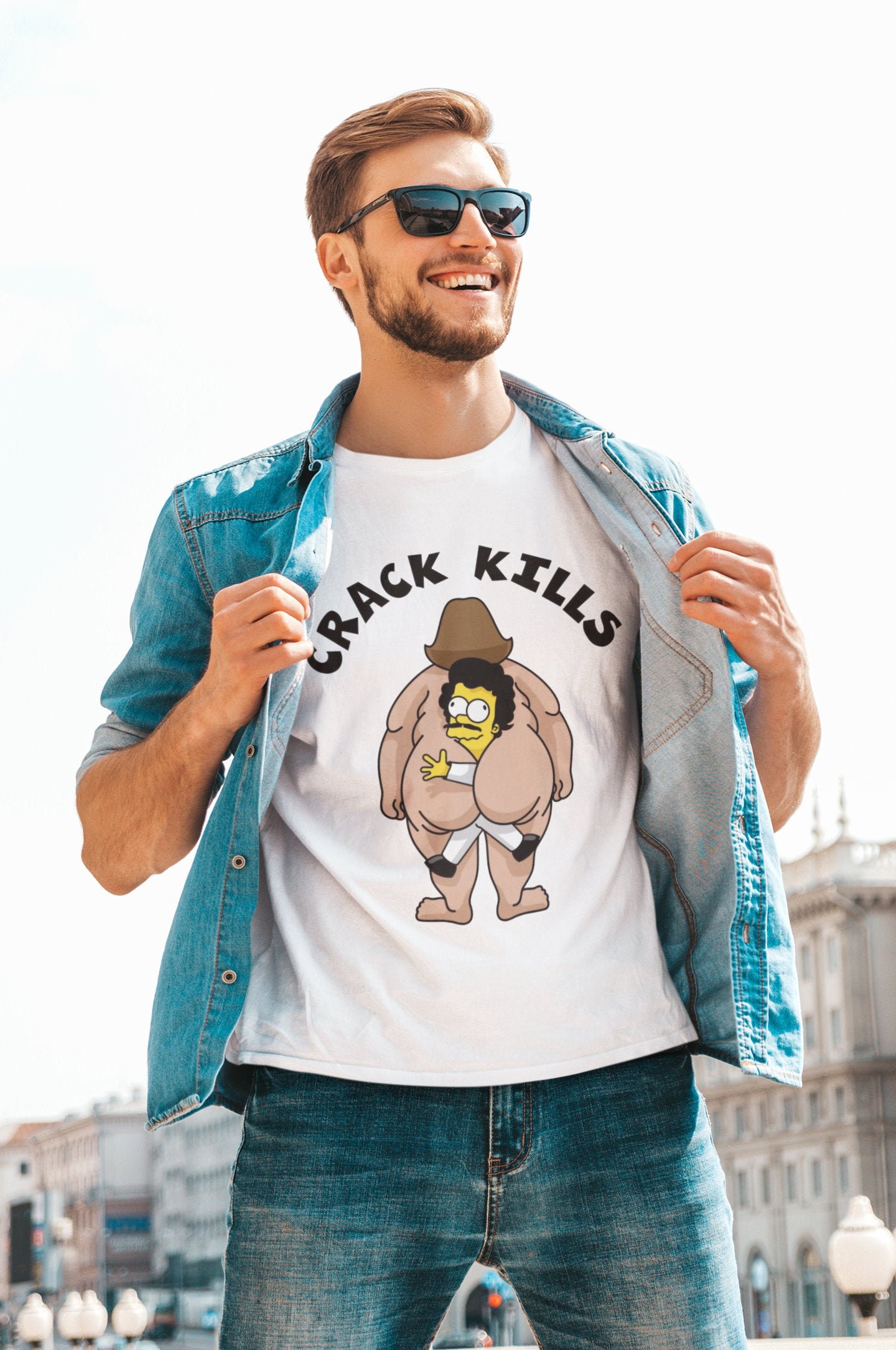 Crack Kills Funny T-shirt, Retro Humor Tee, Hilarious Cartoon Parody ...