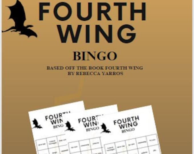 Book Club Bingo Fourth Wing by Rebecca Yarros Bingo Game Gift for Book ...