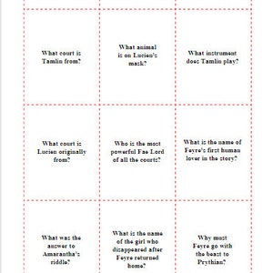 Book Club Bingo A Court of Thorns and Roses by Sarah J. Maas Bingo Game ...