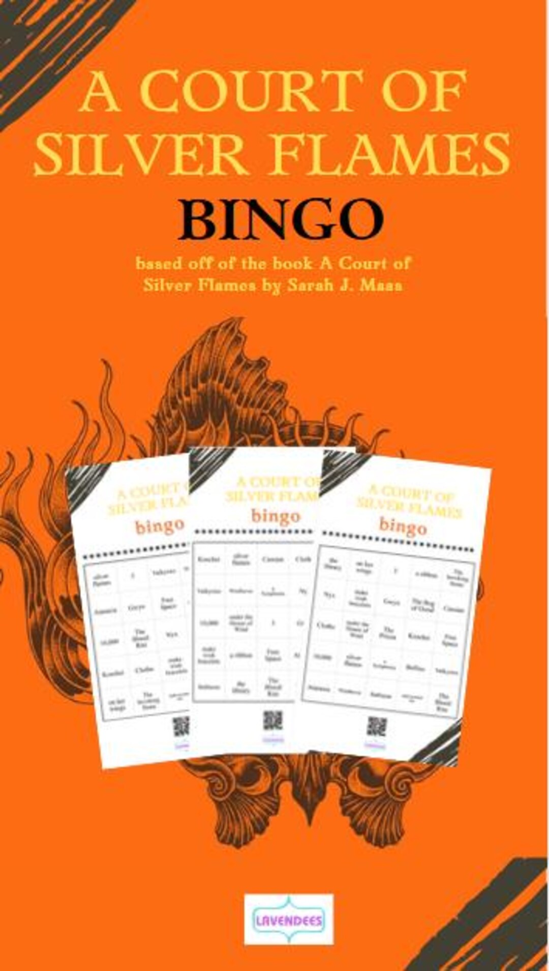 Book Club Bingo A Court of Silver Flames by Sarah J. Maas Bingo Game ...