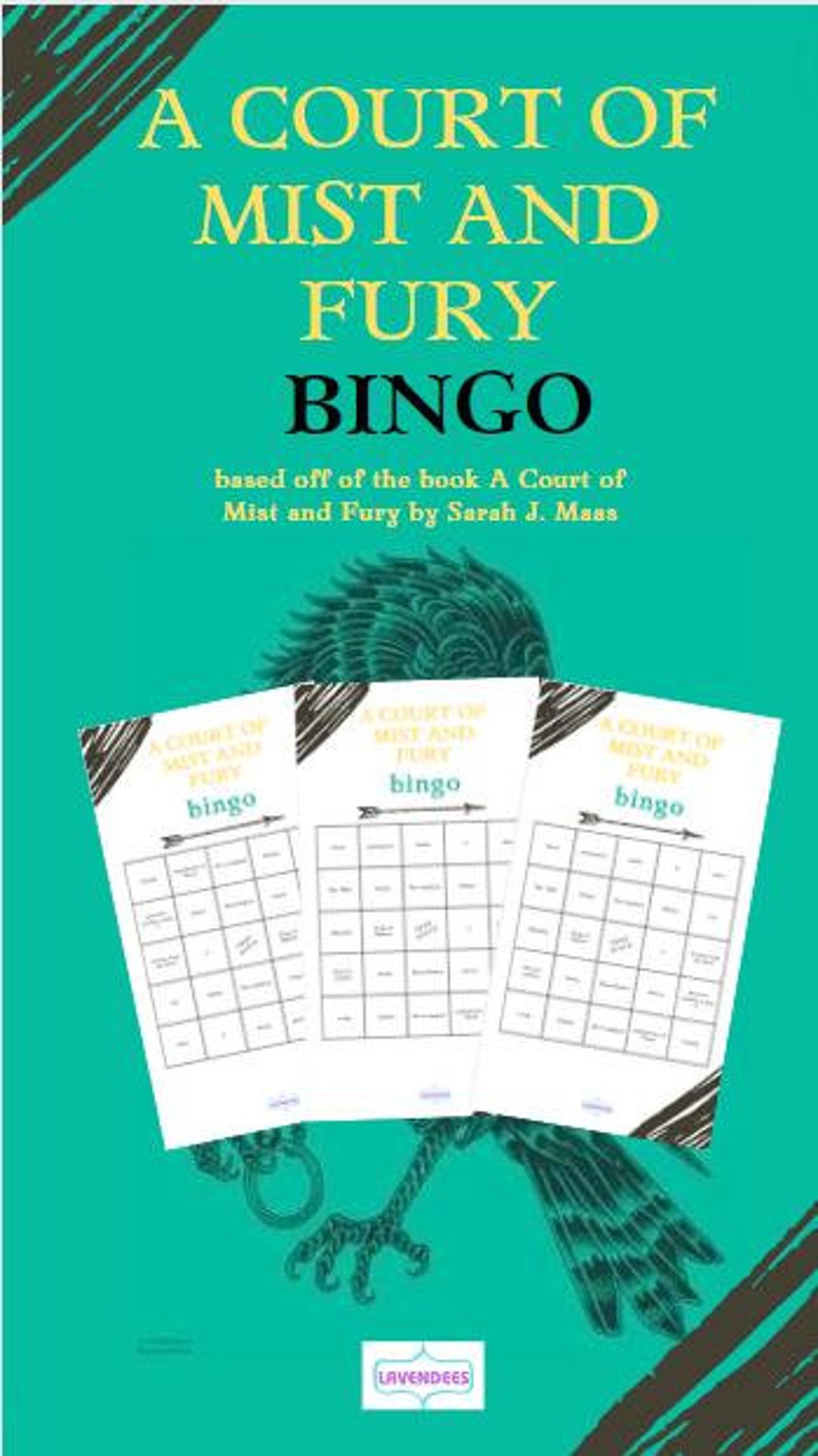 Book Club Bingo A Court of Mist and Fury by Sarah J. Maas Bingo Game ...