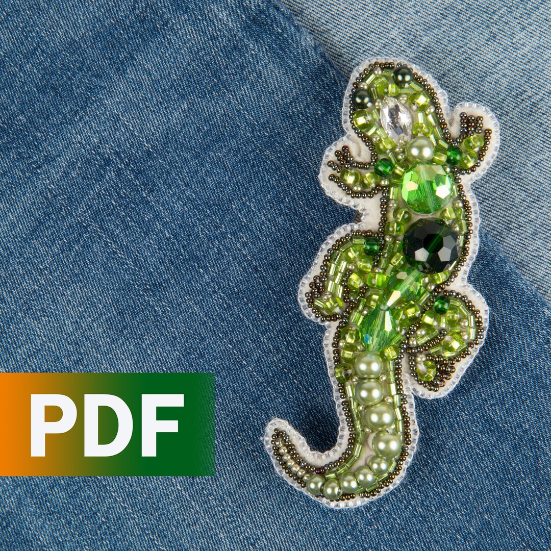 PDF Pattern Lizard Brooch Bead Embroidery Lizard BROOCH - Etsy