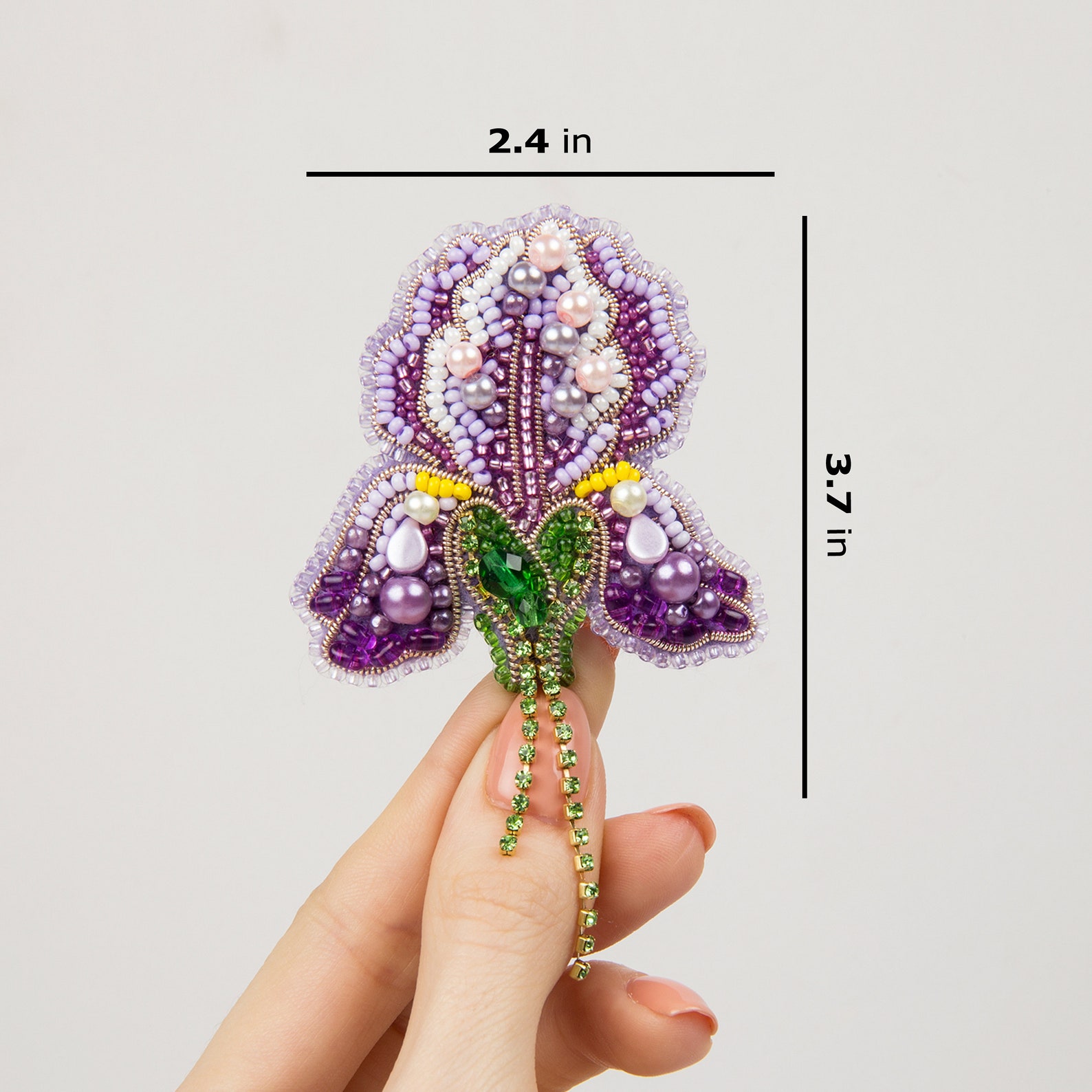 Flower Iris DIY Brooch Bead Embroidery KIT/ Iris Brooch Kit/ - Etsy