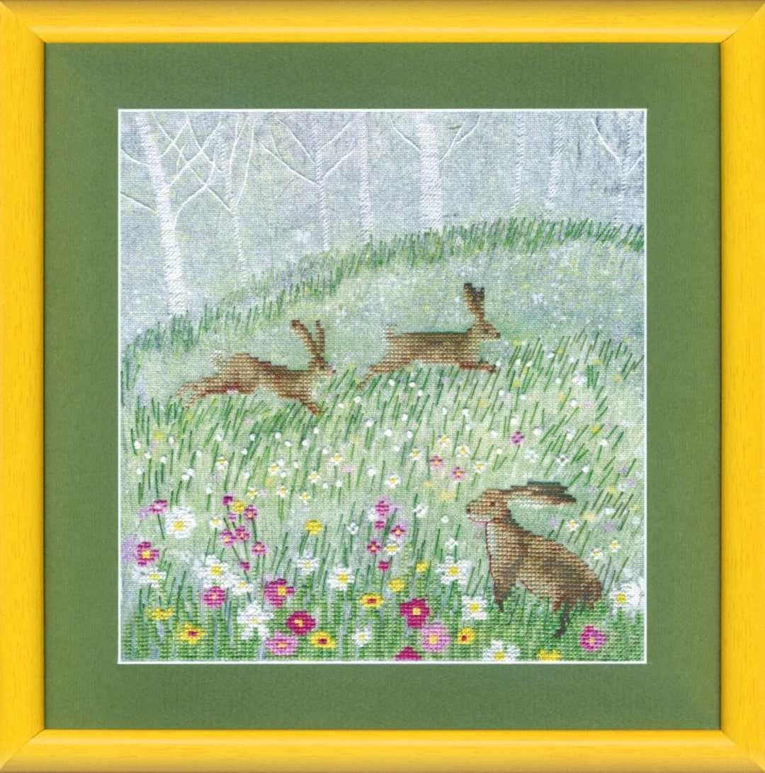 Hare Embroidery / Cross Stitch Kit summer Hares / - Etsy