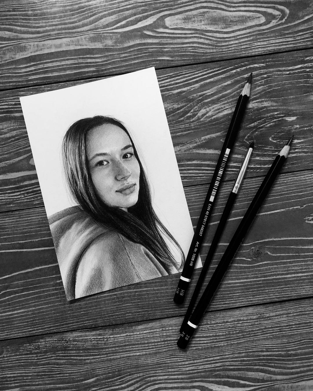 Custom Pencil Portrait From Photo, Personalized Hand-drawn Art Gift ...