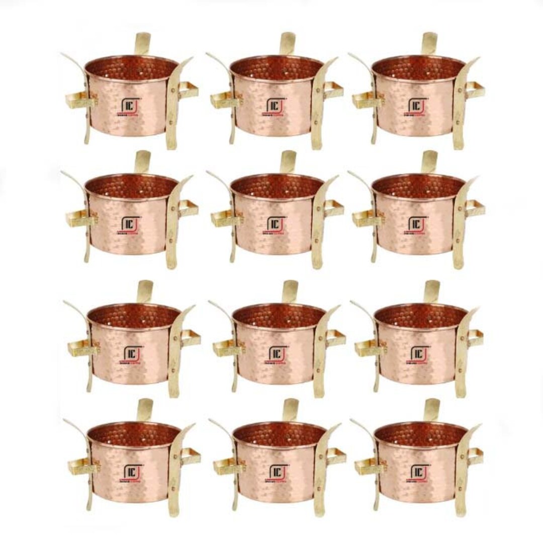 3.0 X 3.3 X 2.5 Handmade Indian Copper Brass Sigri Food Warmer Angeethi ...