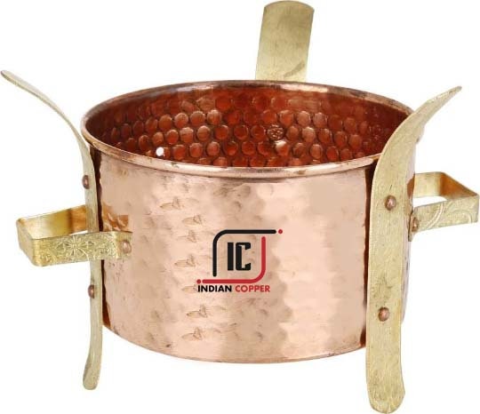 3.0 X 3.3 X 2.5 Handmade Indian Copper Brass Sigri Food Warmer Angeethi ...