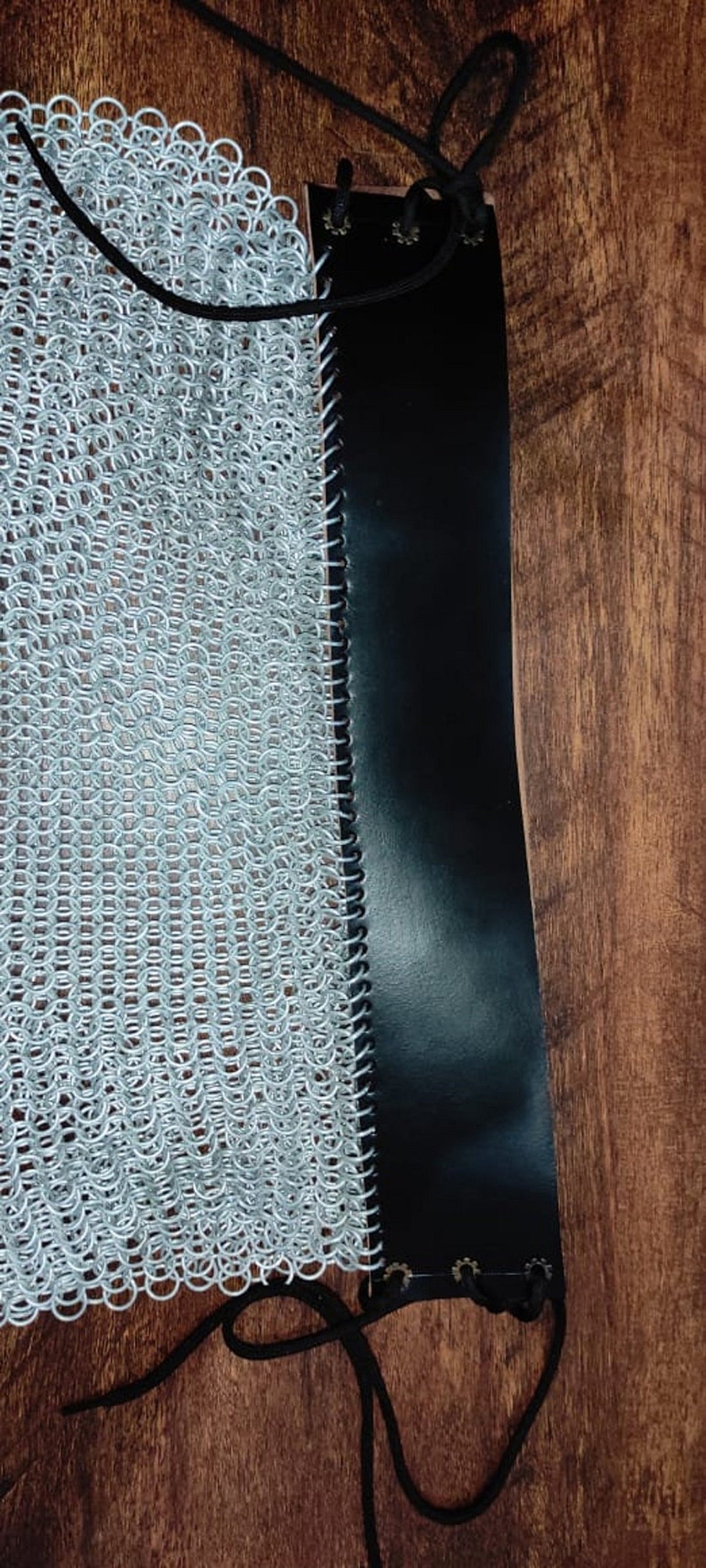 Chainmail Mini Skirt With a Leather Belt and Leather Lacing up - Etsy