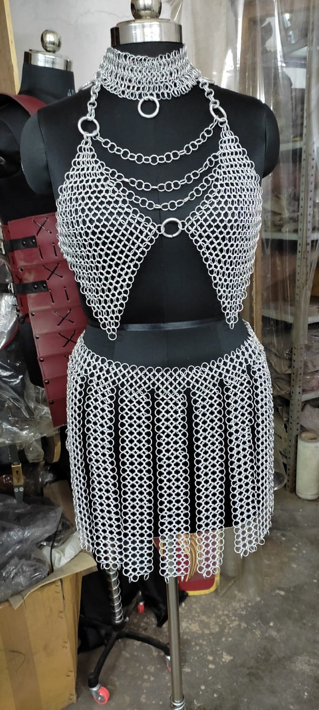 Chainmail Breastplate, Halter Top With Skirt Halloween Gift - Etsy