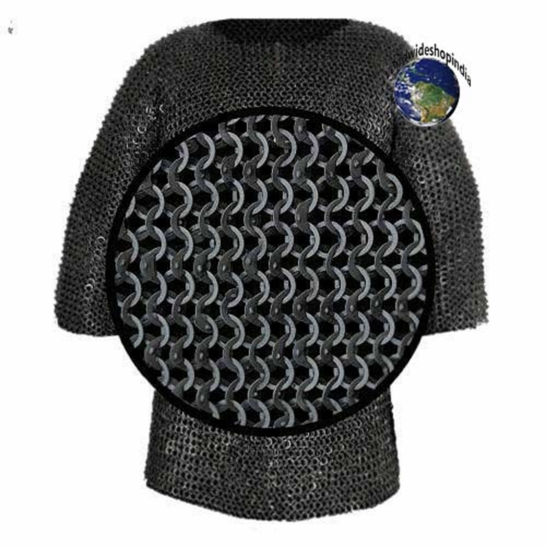 Chainmail Shirt Half Sleeve Chainmail Shirt 9 Mm ID, WEDGE Riveted Flat ...