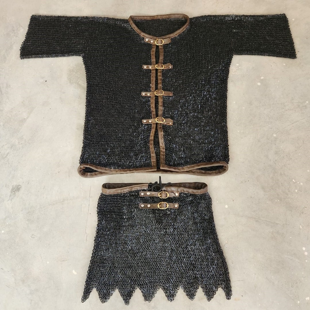Chainmail Shirt With Skirt Chainmail Champion Front Open Flat Ring ...