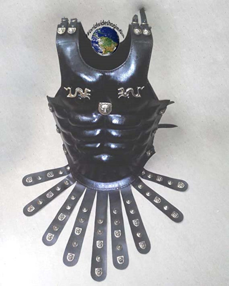 Leather Muscle Body Armour Cuirass With Brass Accents Adult - Etsy