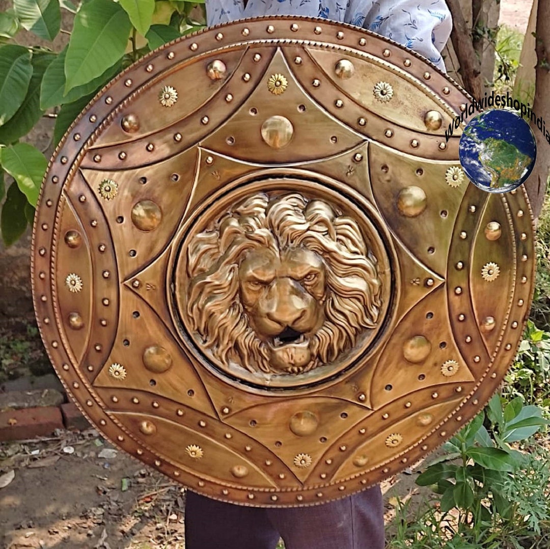 Lion Face Shield, Battleworn Warrior , Medieval Shield ,collectible ...