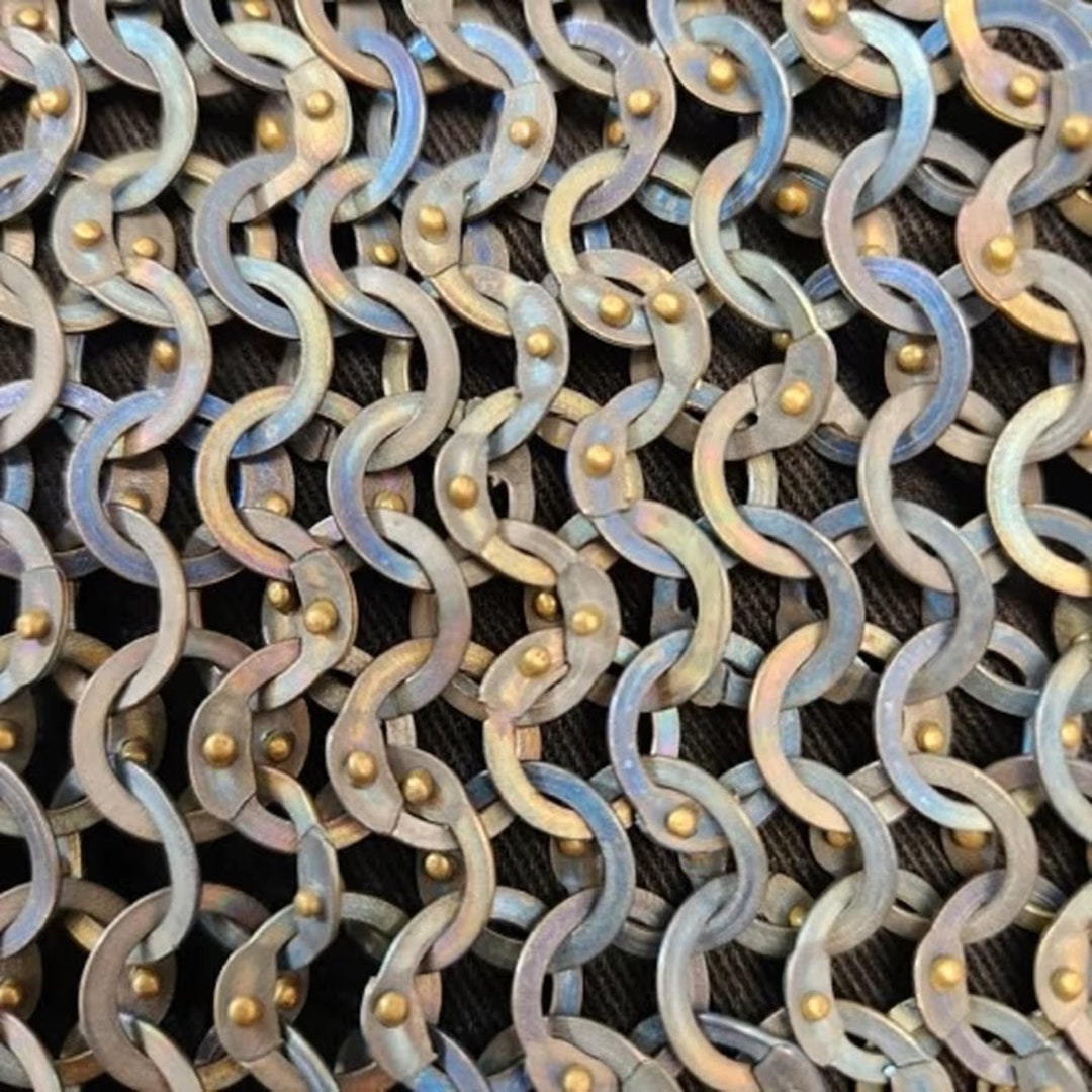 Titanium Chainmail Shirt Habergeon 9 Mm Flat Ring Every Ring Dome ...