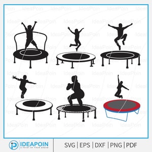 Trampoline Svg, Trampoline Jump SVG, Trampoline Silhouette, Jumping ...