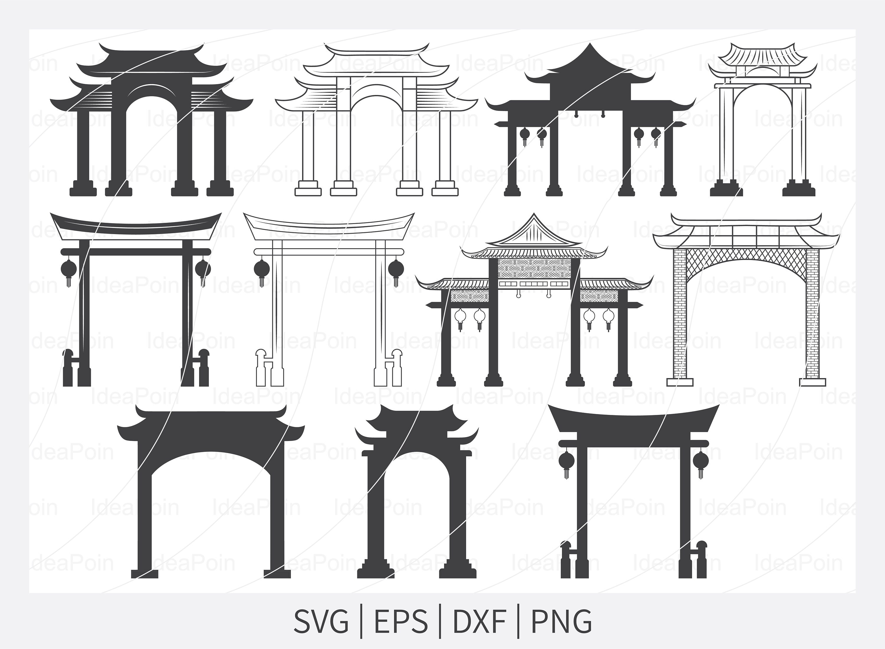 Chinese Gate SVG Chinese gate clipart Chinese gate Bundle | Etsy