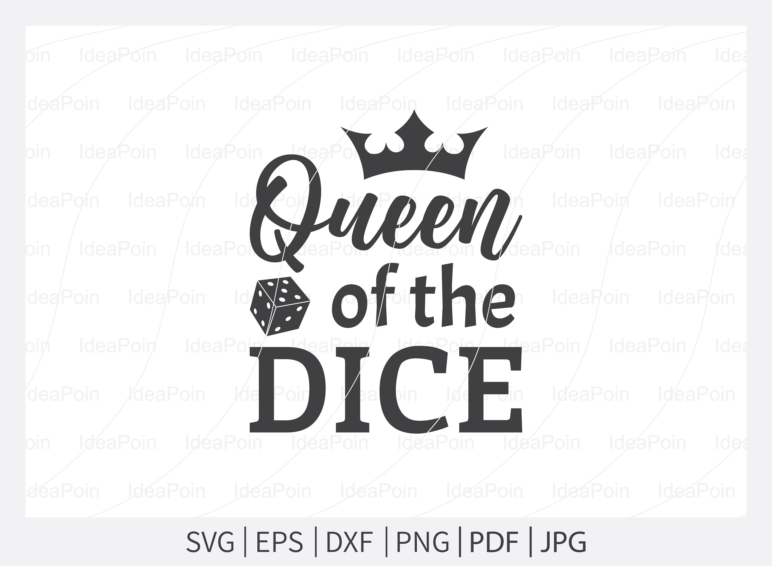 Queen of the Dice Svg, Dice Svg File, Bunco Svg, Bunco Monogram, Piece ...