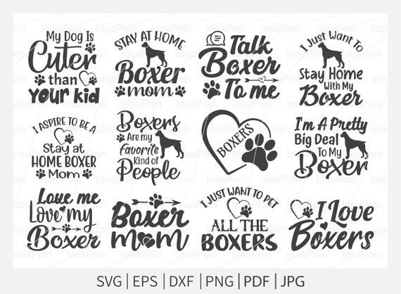 Boxer Dog Svg Bundle Boxer Dog SVG Boxer Dog Png Boxer Dad - Etsy