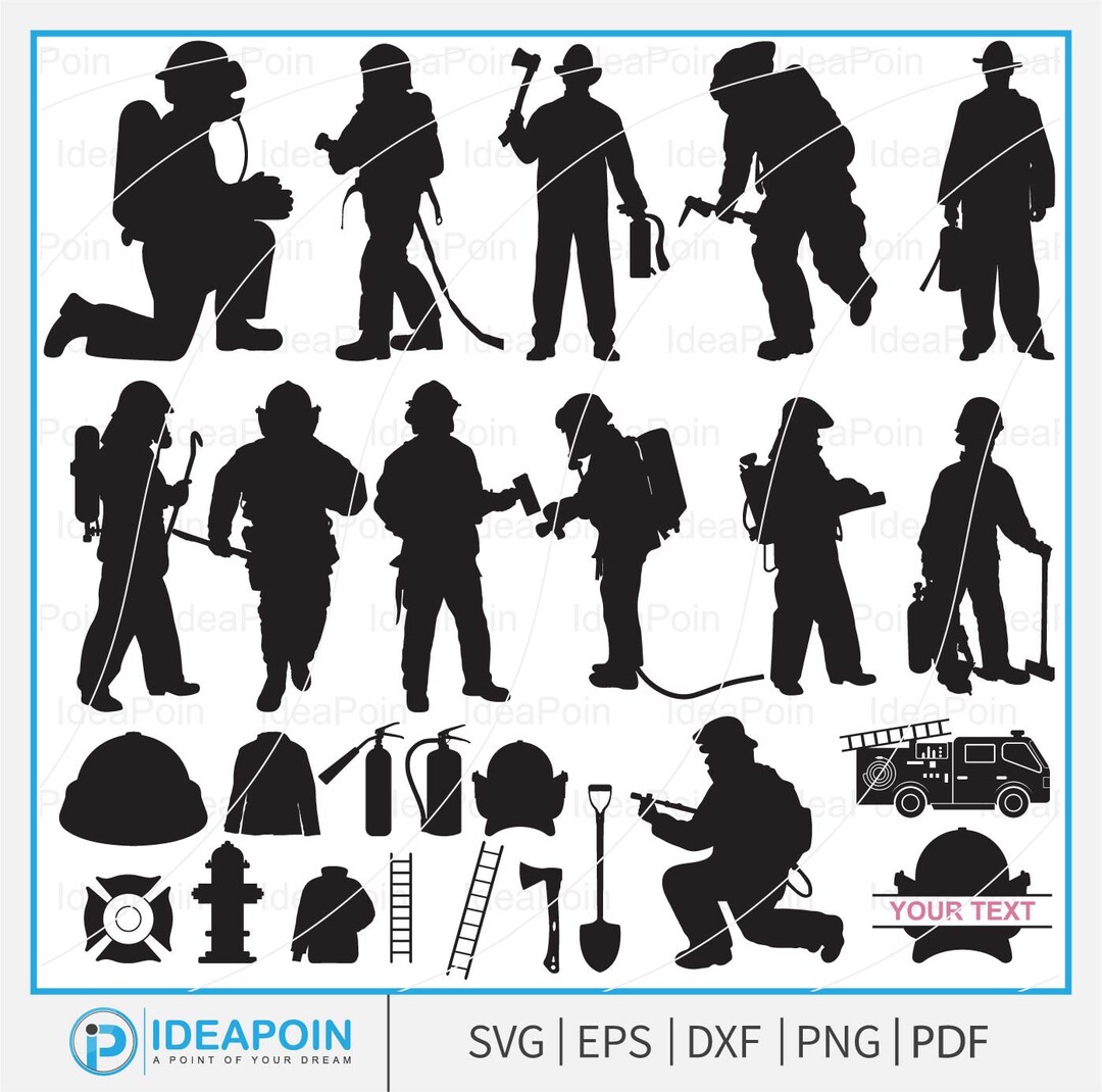Fire Fighter Svg, Fire Fighter Silhouette, Firefighter Instrument Svg ...