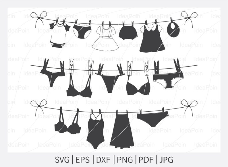 Clothesline Svg Line of Clothes Svg Women Clothesline Svg | Etsy