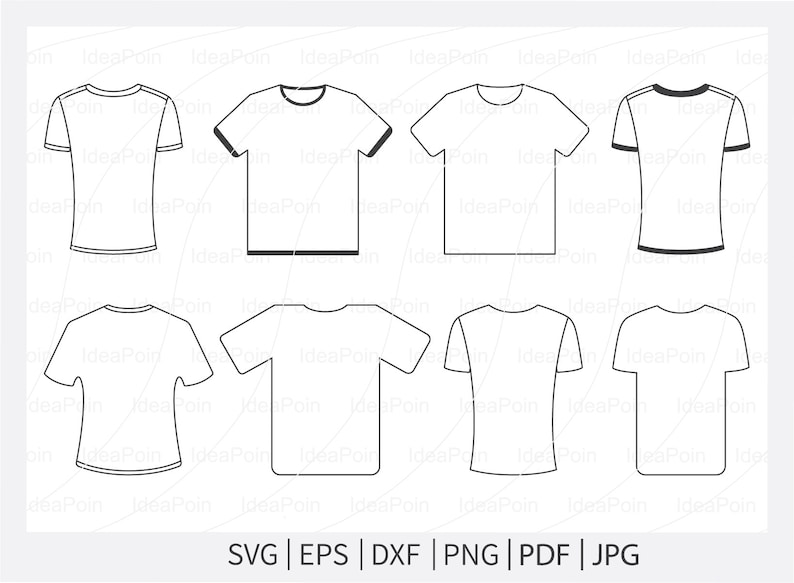 T-shirt Outline SVG T-shirt Outline Bundle T-shirt Template - Etsy