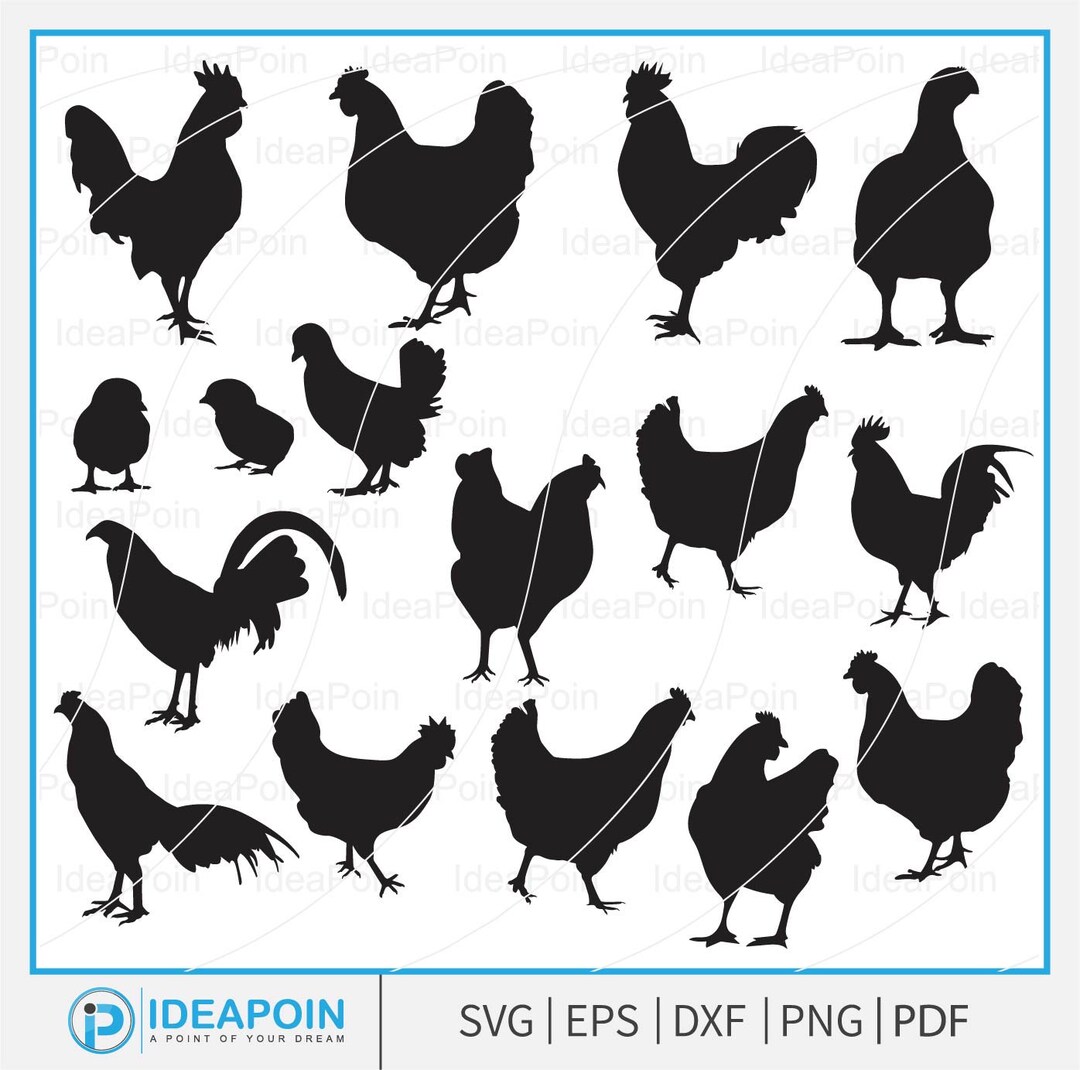 Silueta de gallo, SVG de gallo, SVG de gallina, SVG de silueta de gallo ...