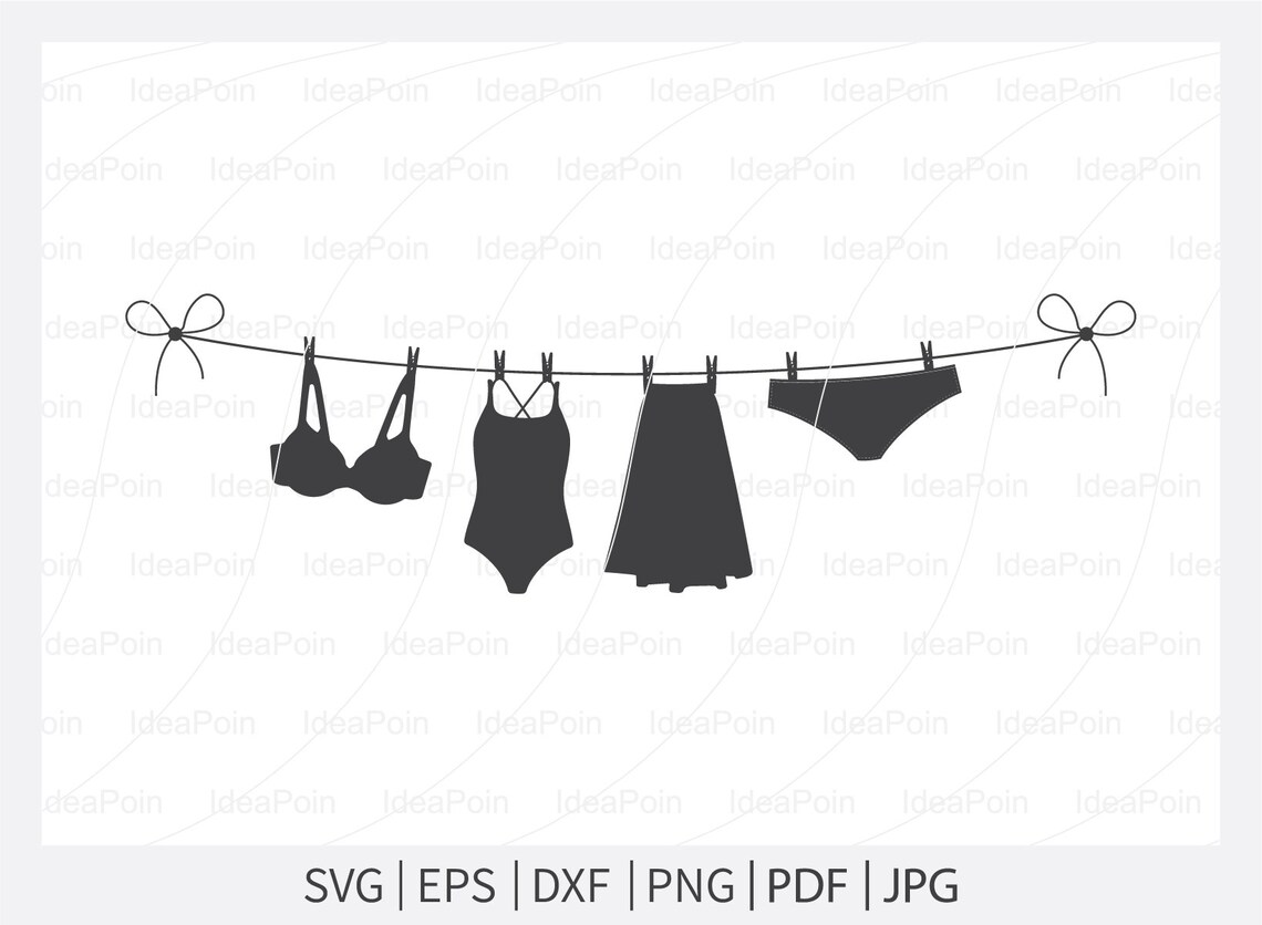 Clothesline Svg Line of Clothes Svg Women Clothesline Svg | Etsy