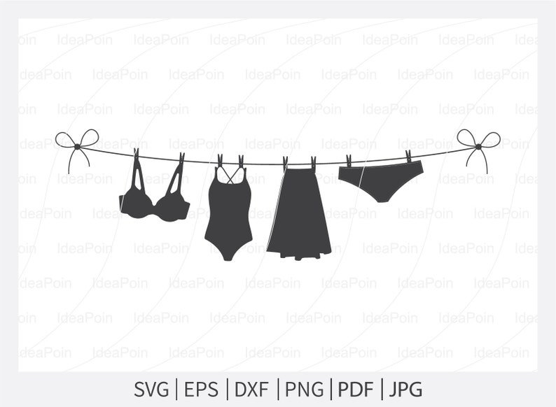 Clothesline Svg Line of Clothes Svg Women Clothesline Svg | Etsy