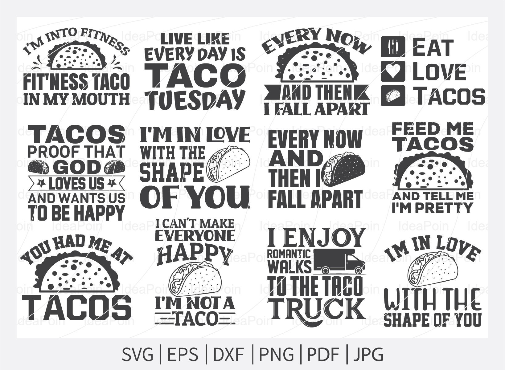 Tacos Svg Taco Quote Tacos Svg Bundle Tacos Svg Funny Taco - Etsy