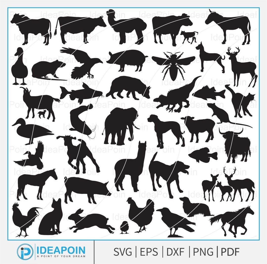 Farm Animal SVG, Animal SVG Bundle, Farm Animals Silhouette, Animal ...