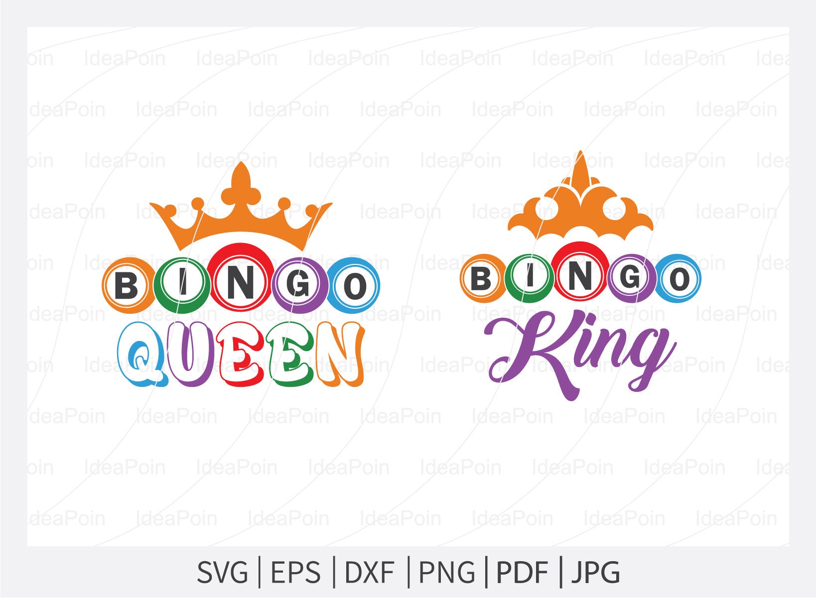 Bingo King Svg, Bingo Queen Svg, Bingo King and Queen Svg, Bingo Svg ...