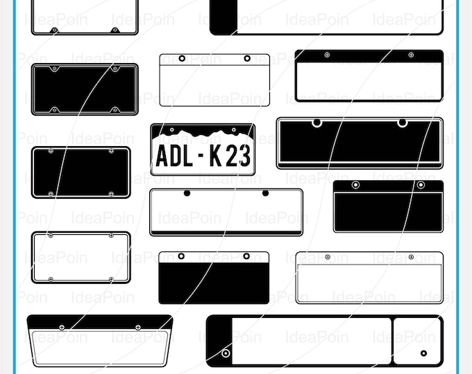 Car License Plate SVG, Car License Plate Vector, Silhouette, Cricut ...