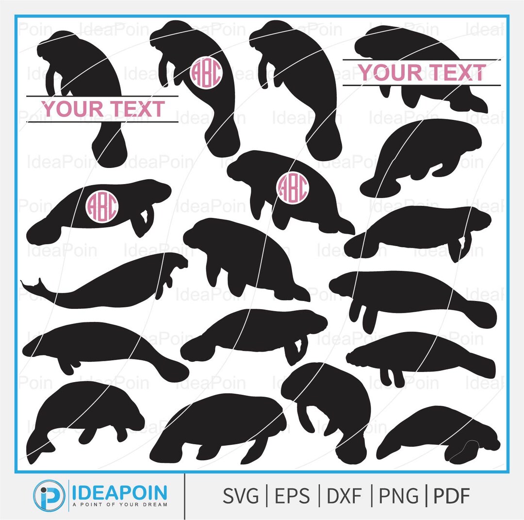 Manatee SVG Bundle, Manatee Monogram, Manatee SVG File, Aquarium Svg ...